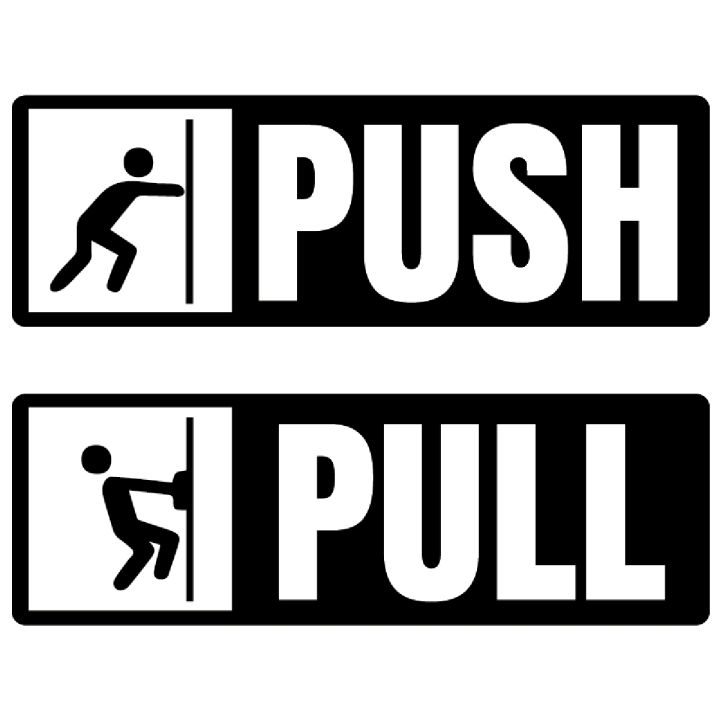 Push Pull Door Sticker Easy Application Self-Adhesive Durable Wall ...