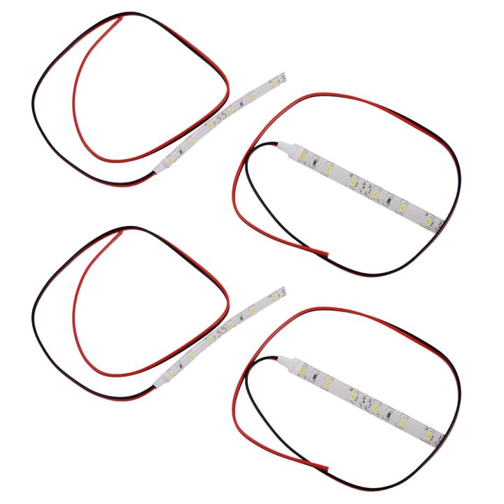 4pcs 10cm 12V White 6 LED 5630 SMD Strip Lights for Car Boat Motor Van ...