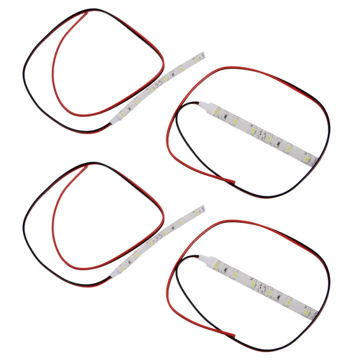 4pcs 10cm 12V White 6 LED 5630 SMD Strip Lights for Car Boat Motor Van ...