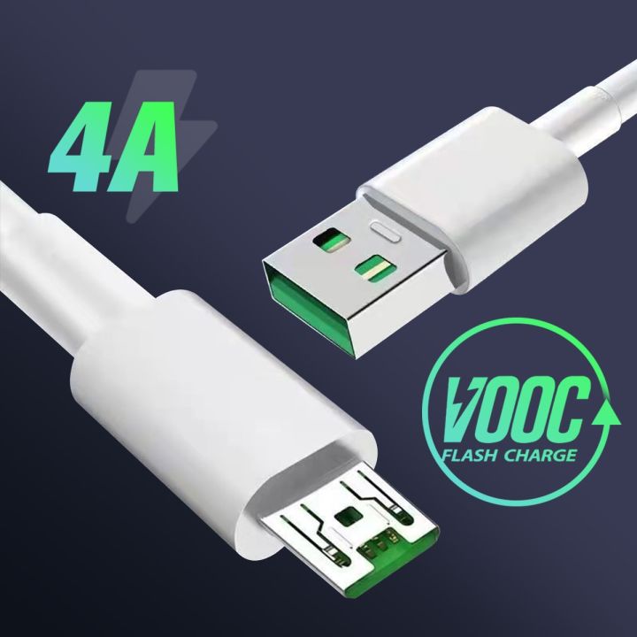 4A Micro USB Cable For OPPO VOOC Flash Charger Cable Type C Data Cord ...