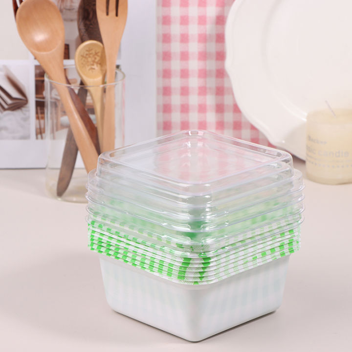 10pcs Plastic Cake Mousse Dessert Cup Yogurt Food Container With Clear ...