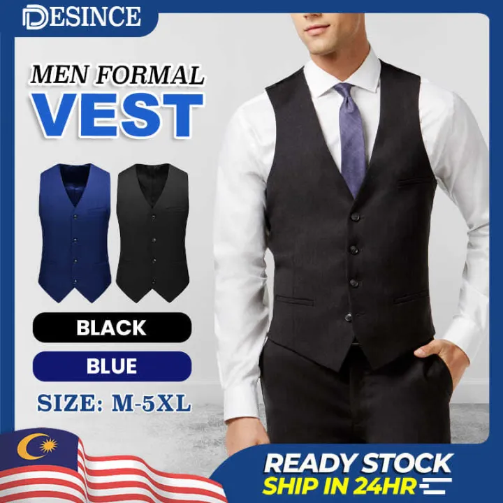 🇲🇾 DESINCE Men Vest Man Formal Men Top Suit Office Wedding Ceremony ...