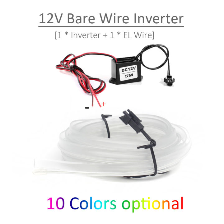 EL Wire Light 1M 2M 3M 5M LED Neon Light 3V 5V 12V EL Rope Tube LED ...