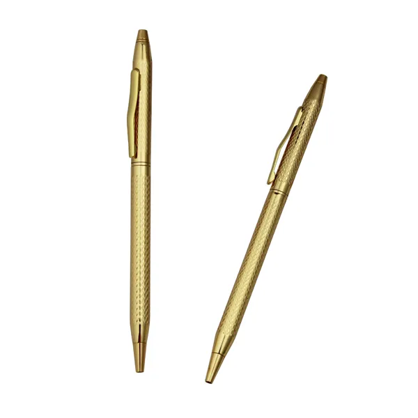 Metal Classic Ballpoint Gold Stainless Steel Rod Rotating Signature ...