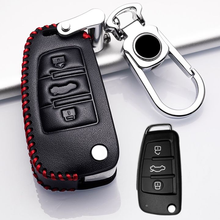 【Alizeker Mall】Top Layer Leather Key cover Key Case Audi A1 A4 A5 C5 C6 ...
