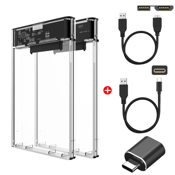 USB 3.0/Type C HDD Enclosure 2.5 inch SATA SSD External Hard Drive Case ...