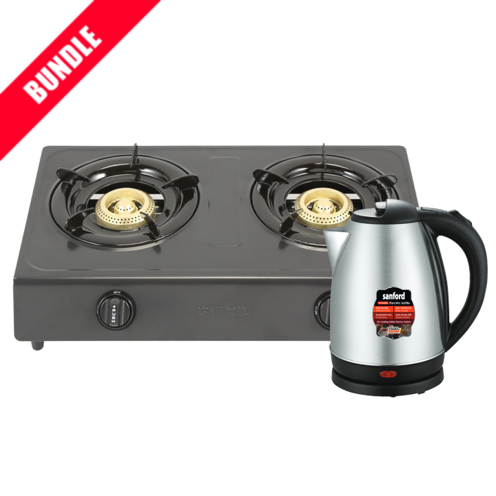 Sanford 2 Burner Stainless Steel Gas Cooker with Two Year Warranty (Ultra Gas Saving) SF-5222GC ...