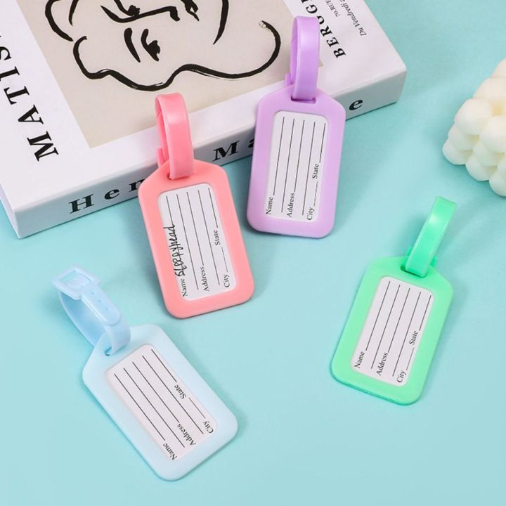 Colorful Macaron Color Name Luggage Tag Solid Color Luggage Shape ...