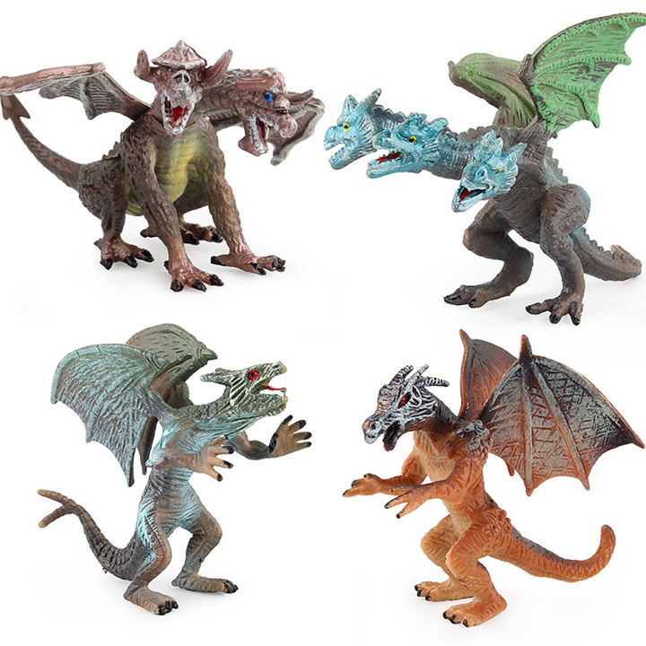 4Pcs Flying Dragon Model Simulation Home Decor Colorful Flying Dragon ...