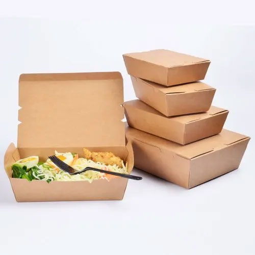 700g Lock Cardboard Lunch Box Food Item Brown 4 1/2" x 6" x 1 1/2 ...