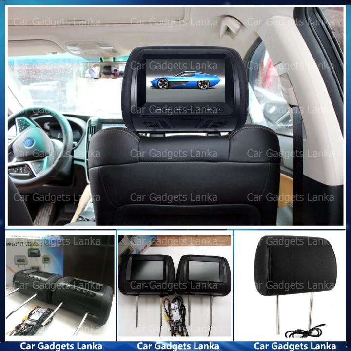 Car Rear Seat Entertainment System 7-Inch Leather Headrest Monitor ...