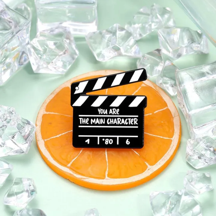 Alloy Movie Clapperboard Pin Statement Piece 2.8*3cm Film Slate Brooch ...
