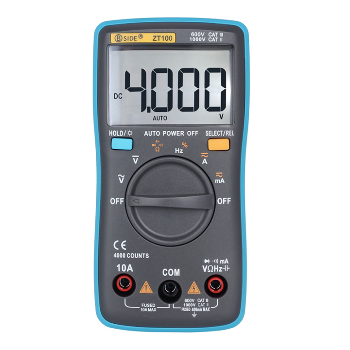 BSIDE ZT100 Digital Multimeter 4000 Counts DC/AC Voltage Current ...