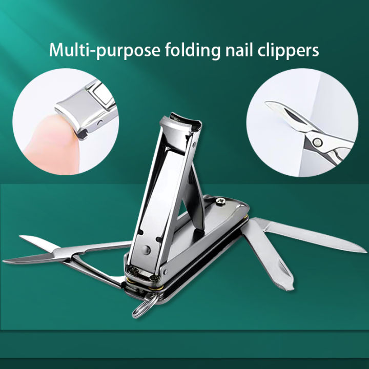 5 In 1 Multi-purpose Nail Clippers Folding Stainless Steel Nail ...