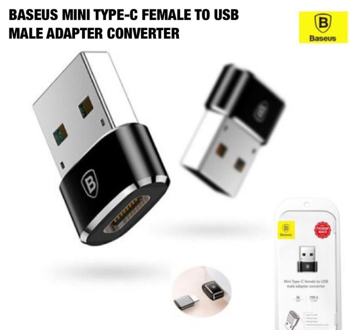 Baseus Mini Type C Female To Usb Male Adapter Convertor | Daraz.lk