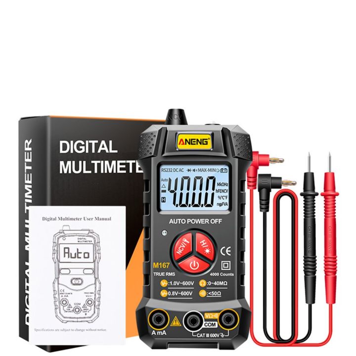 Digital Mini Multimeter Voltage Current Tester Transistor NCV Test ...