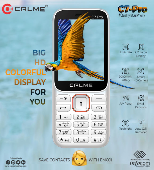 Calme C7 PRO, Dual Sim, PTA Approved, 2.8 Inch Display, Smart Camera ...