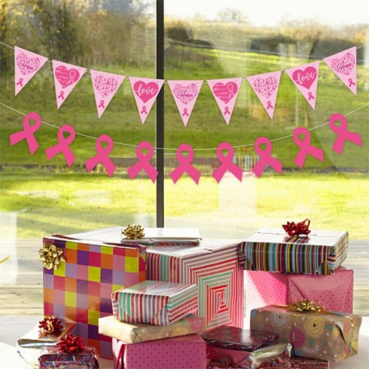Photo Booth Props Single Side Breast Cancer Awareness Decorations Paper ...