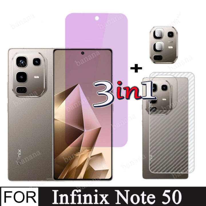 3in1 Infinix Note 50 Anti Blue Light Ray Tempered Glass Film for ...