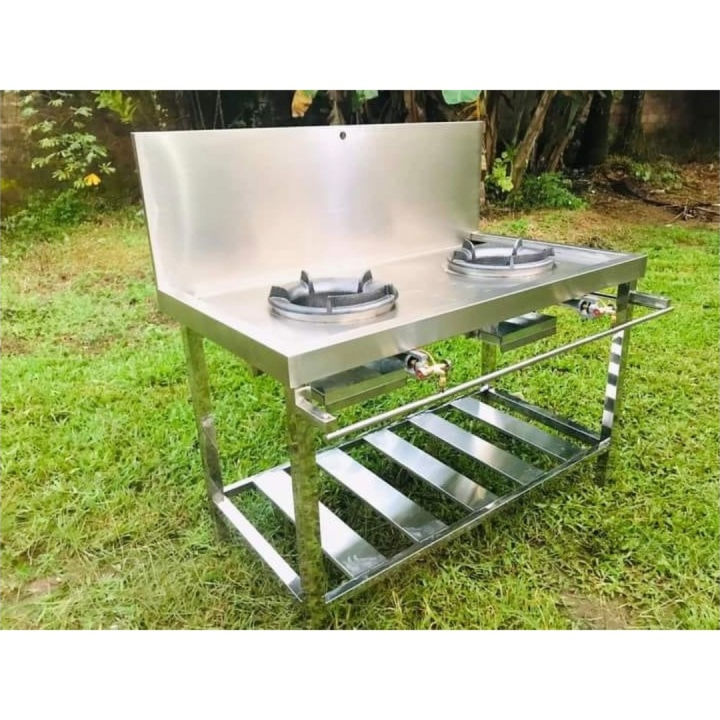 Stainless steel double burner high pressure gas cooker/ stove | Daraz.lk