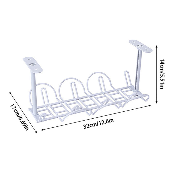 Desk Cable Management Tray Under Table Socket Hang Holder Power Strip ...
