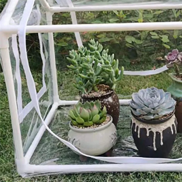 Portable Greenhouse Mini Gardening Rain Cover with Shelves Front Door ...