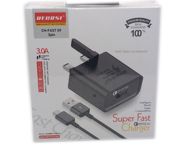 REGRSI HIGH QUALITY ACCESSORIES CH-FAST S9 3pin Adaptive Fast Charger ...