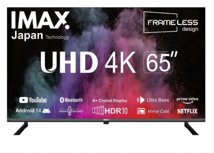 IMAX 65 inch Smart Android 14 Bluetooth 4K UHD HDR LED Frameless TV ...