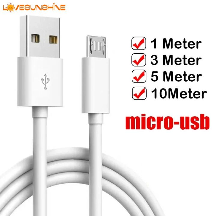 1m-10m Micro USB Data Cable Universal Extra Long Charging Cable for ...