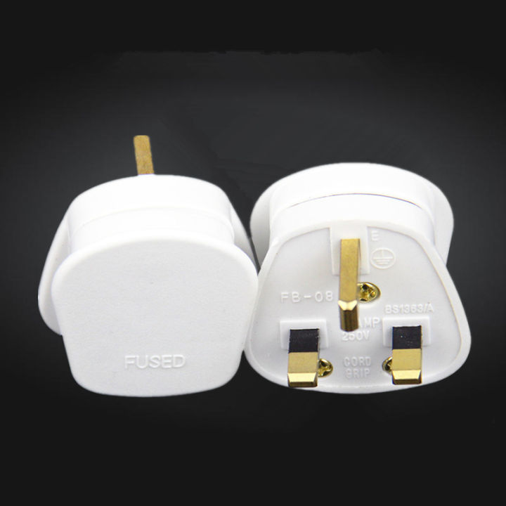 【LuxeGlow】White 3 Pin UK Mains Top Plug 13A 13 AMP Appliance Power ...