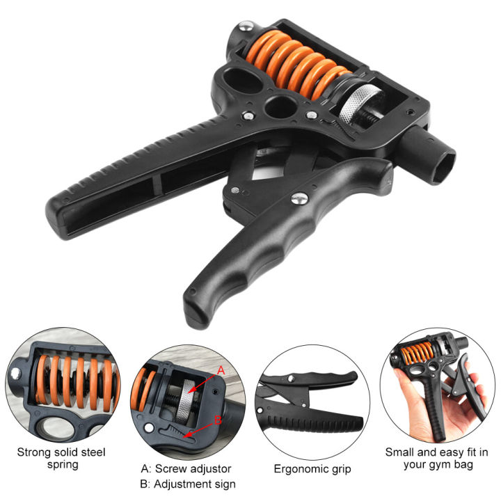 Adjustable Grip Strengthener Hand Exerciser 33-110lbs Gripper Hand ...