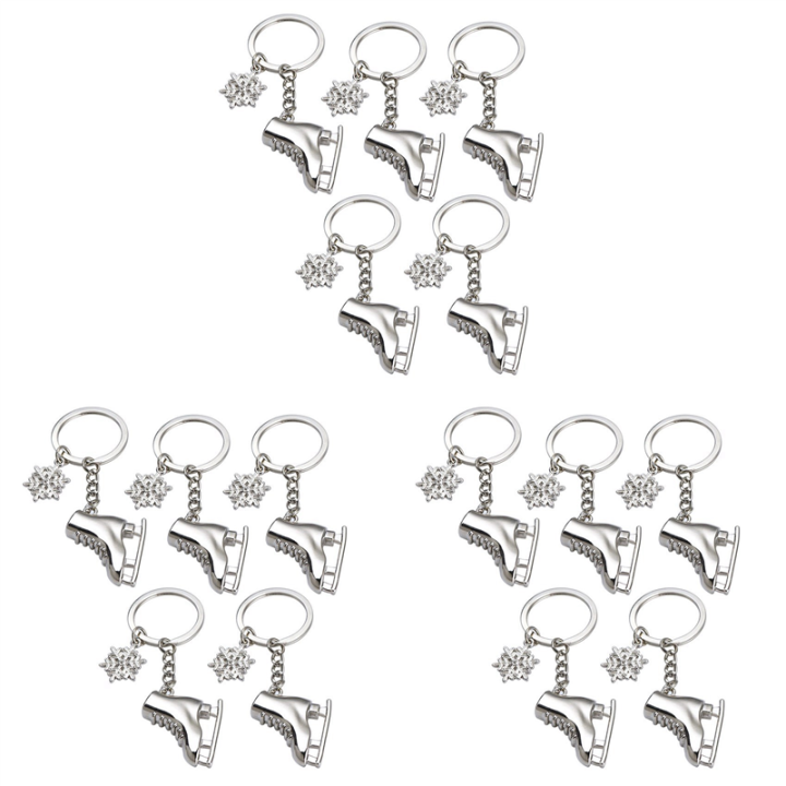 TWEXQNY 15 Pack Ice Skates Snowflake Keychain Gift 3D Skating Skate ...