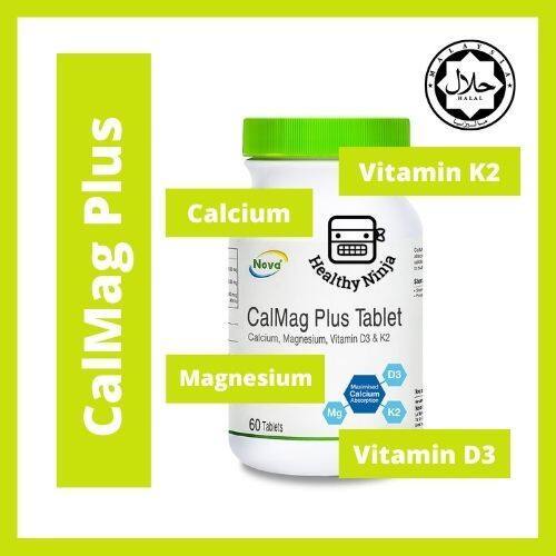 NOVA CalMag Plus Tablet (60'S) with Calcium, Magnesium, Vitamin D3 and Vitamin K2 Good for Bone ...