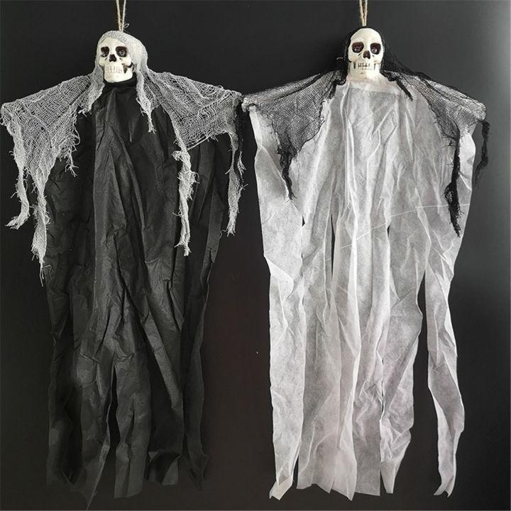 Cloth Halloween Mini Skull Hanging Ghost Pendant New Shocking Bar Props ...