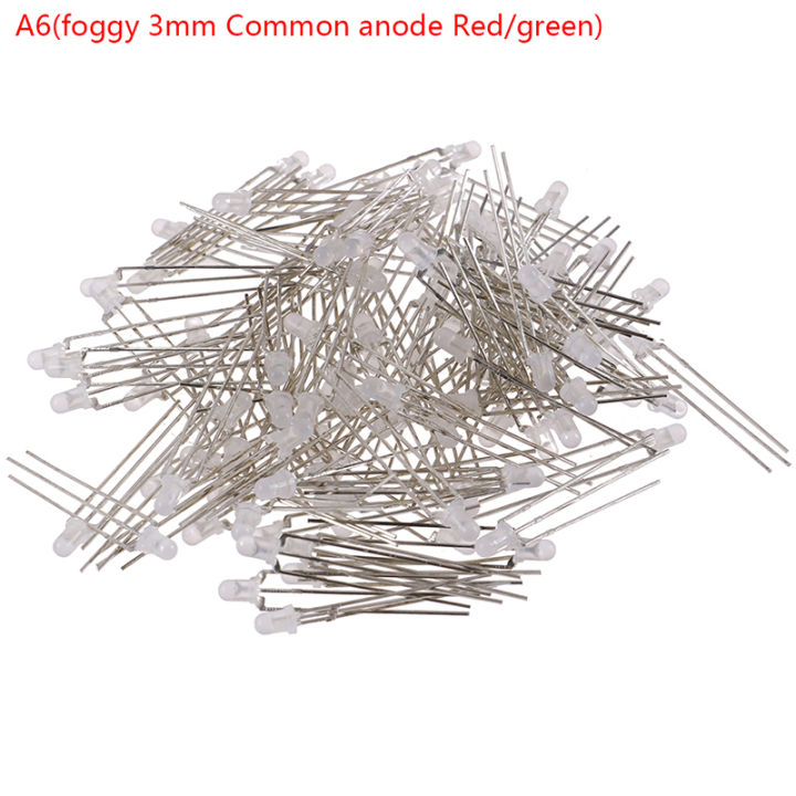 100PCS 3/5mm 3-Pin Dual Bi-Color Diffused Common Cathode/anode LED ...