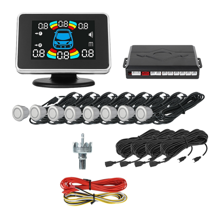 Car Parking Sensors 8Pcs Set Parking Distance Control Buzzer Alarm ...