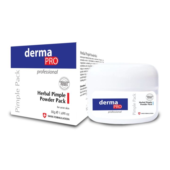 Derma Pro Herbal Pimple Powder Pack For Acne Skin 50g | Daraz.lk