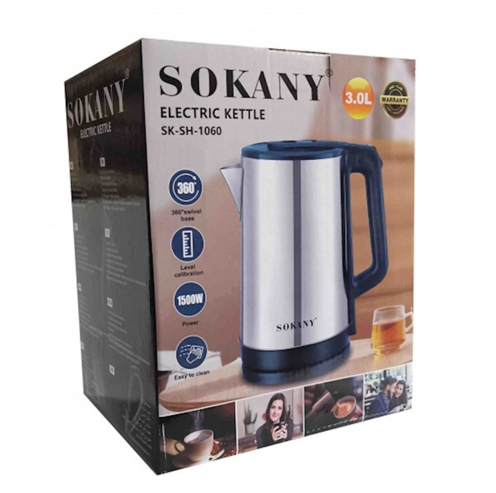 SOKANY SK-SH-1060 ELECTRIC KETTLE 3.0LT 1500W | Daraz.lk