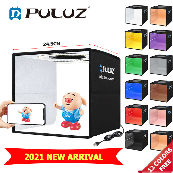 2021 NEW PULUZ 24.5cm Folding Portable Photo LED Lighting Studio ...