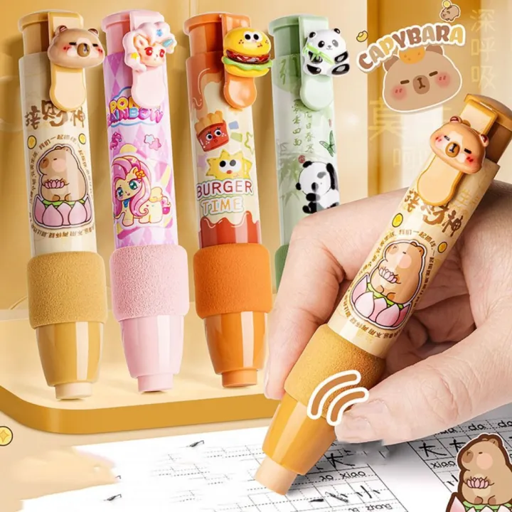 Funny Traceless Capybara Eraser Portable Retractable Push Pull Eraser ...