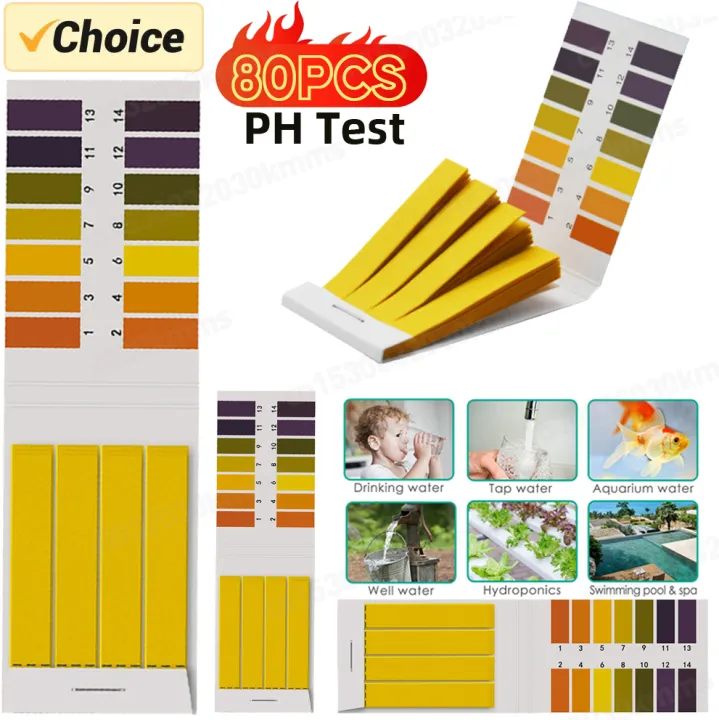 80pcs Ph Test Strips Full Ph Meter Controller Indicator Litmus Tester ...