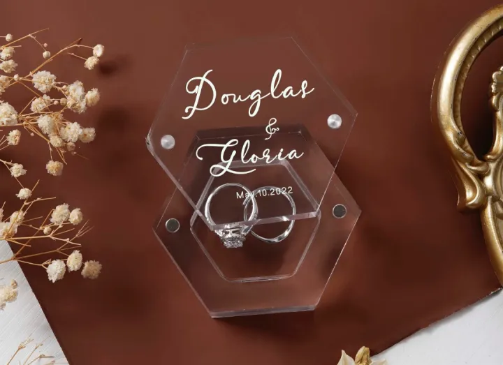 Wedding Ring Box Personalized Ring Box Custom Names And Date Ring ...