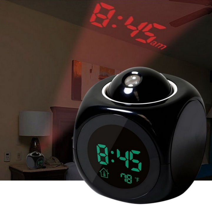 Home Projection Alarm Clock Big Display Time, Date and Temperature ...