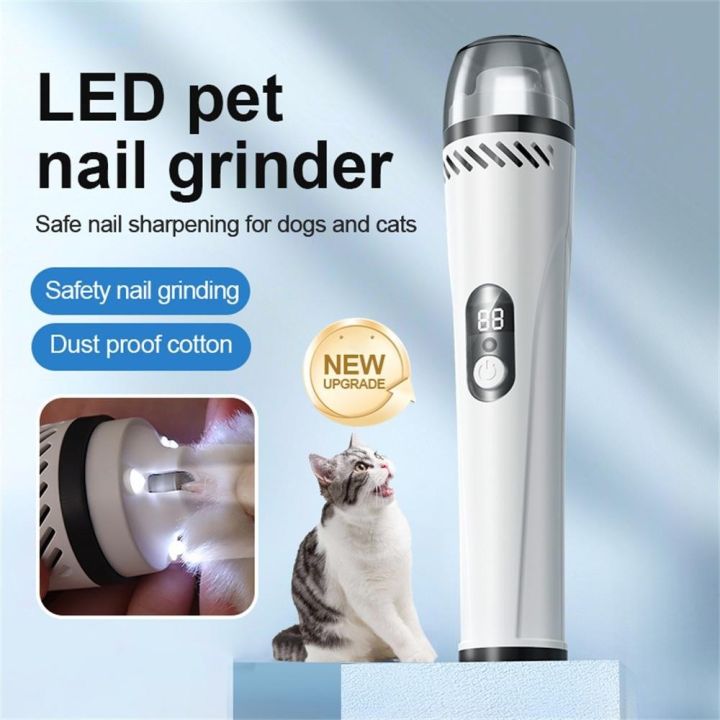 Portable Rechargeable Pet Nail Grinder with LED Lighting, Diamond ...