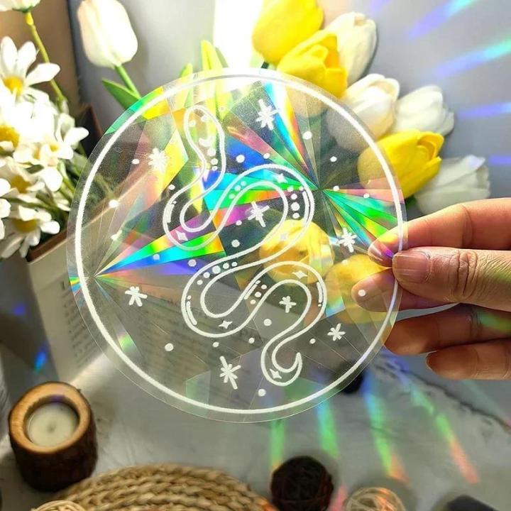 Rainbow Pri Glass Sticker Sun Catcher PVC Self Adhesive Window Stickers ...