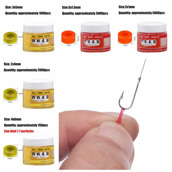 5000pcs Bait Granulator Elastic Fishing Rubber Bait Bands Latex Raw ...