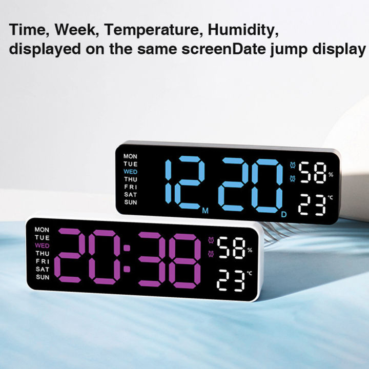 Kidlove Digital Clock LED Electronic Alarm Clock, Date, Time, Week ...
