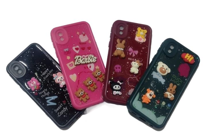 Samsung Galaxy M01 & M01 CORE Colourful Glitter Teddy Design Ladies ...