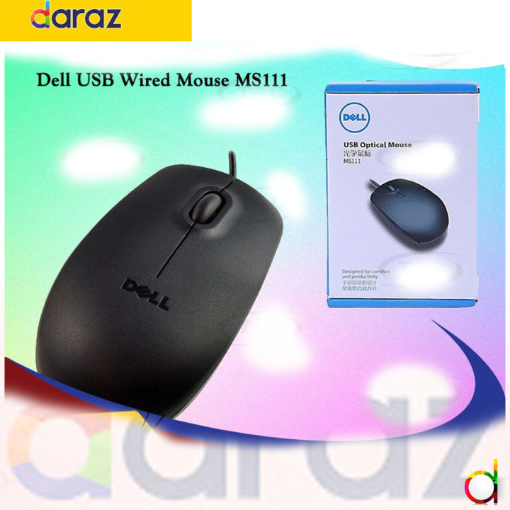 Dell mouse Optical Wired - Black | Daraz.lk