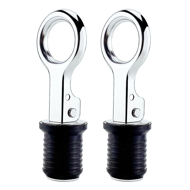 2Pcs Handle Rubber Drain Plug Snap Tight Flip Style Hull Livewell Bilge ...